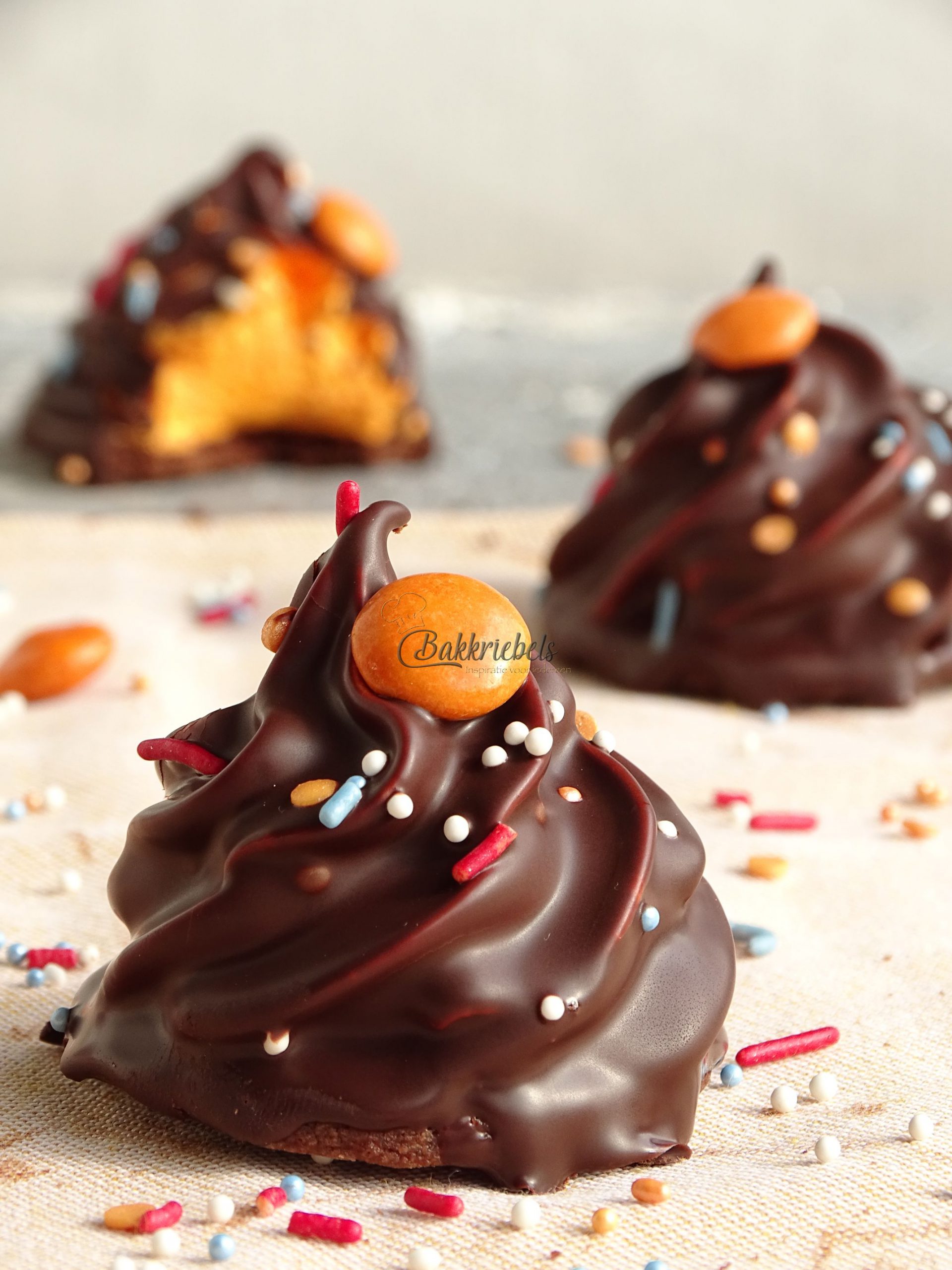 Sinaasappel - chocolade zoenen - Bakkriebels