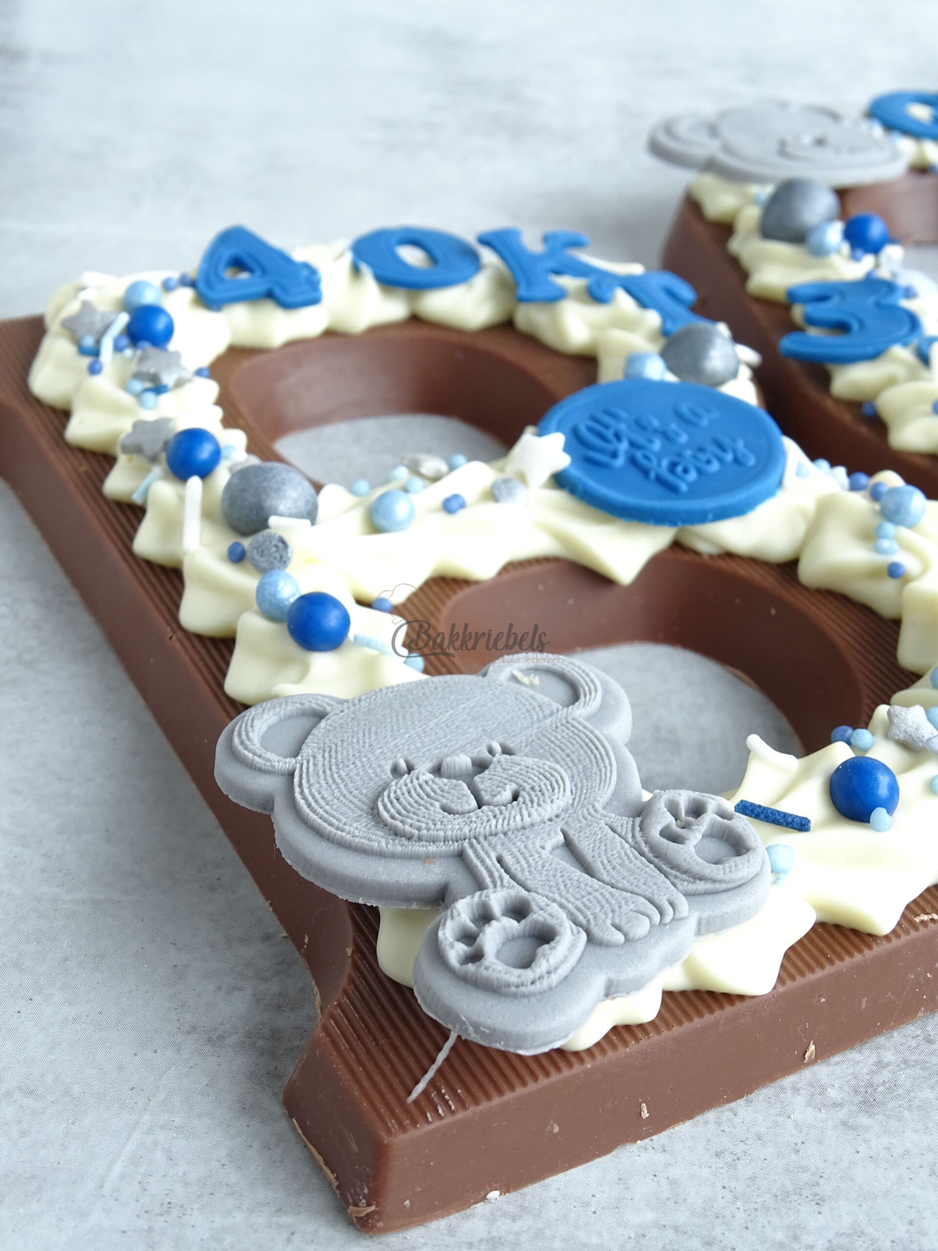 Geboorte chocoladeletters - Bakkriebels